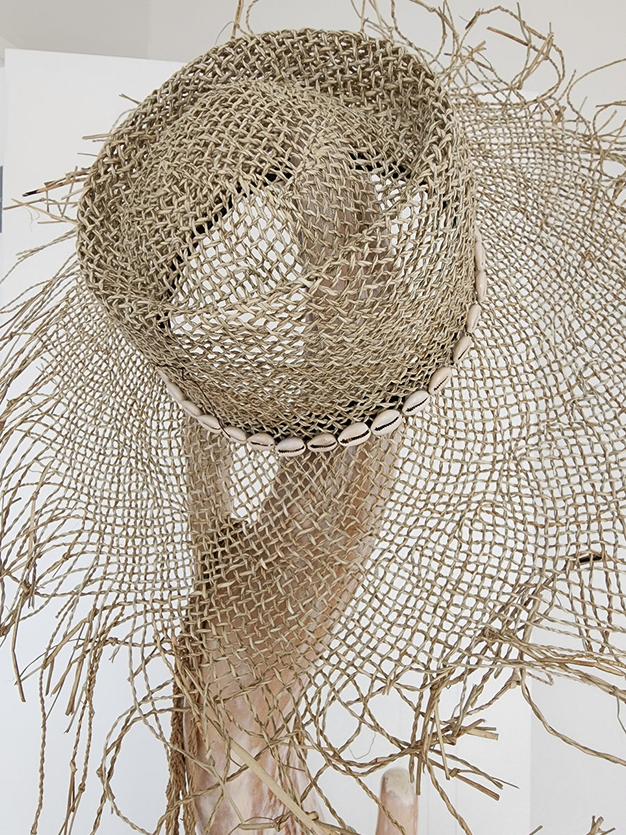FRINGED BALINESE SHELL HAT